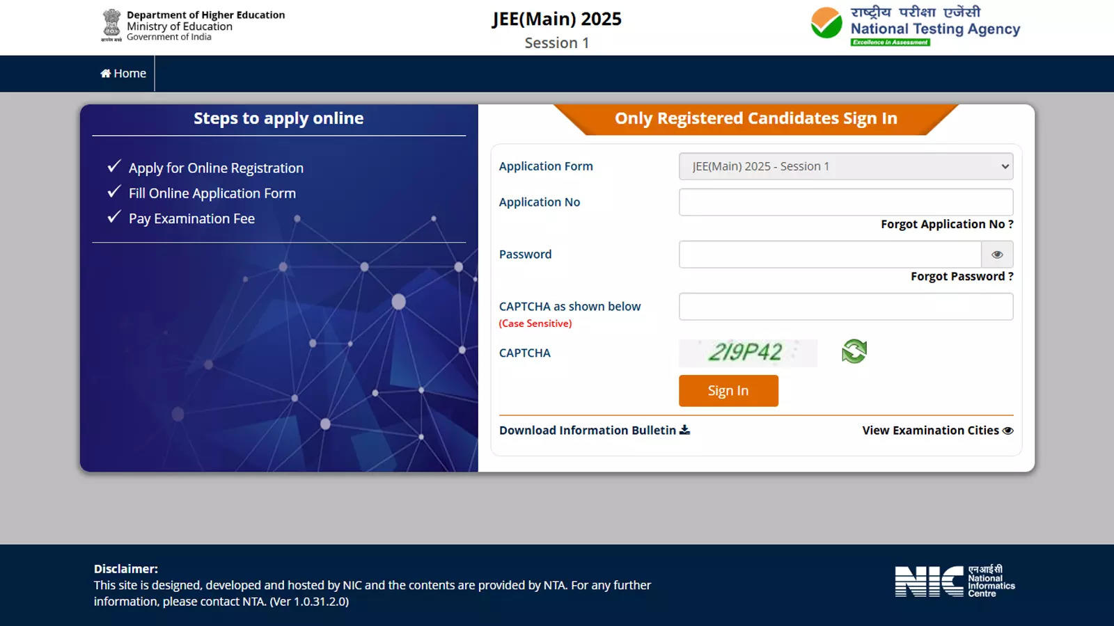 JEE Main 2025 Application Form Correction Window Now Open at jeemain ...