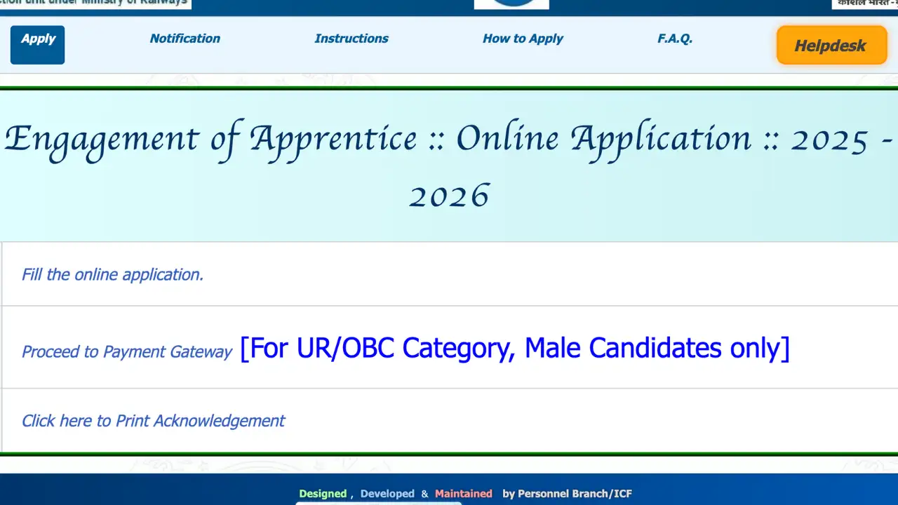 ICF apprentice recruitment 2025: Applications open for over 1000 posts ...