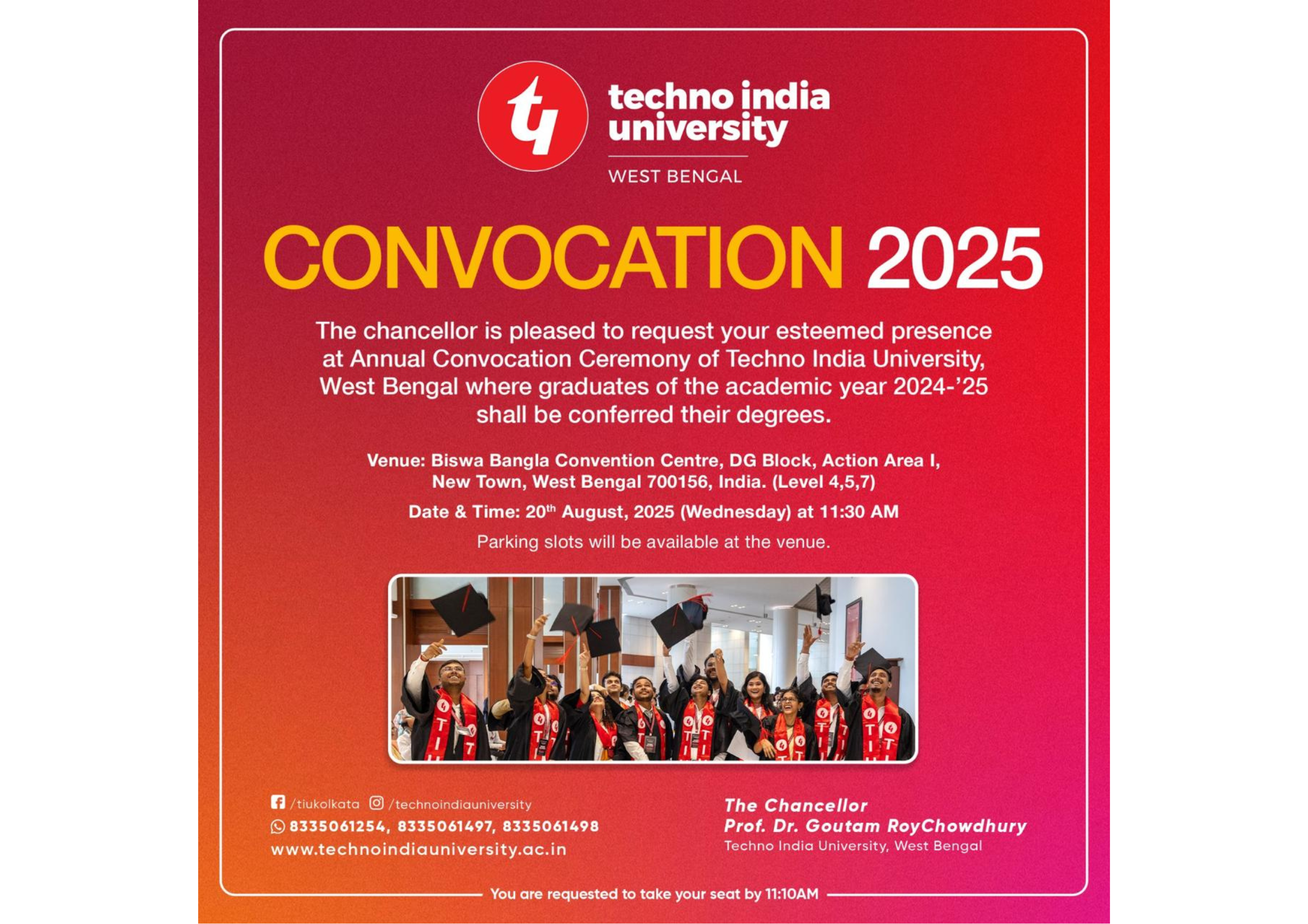 Techno India University Gears Up for Convocation 2025 with Eminent ...